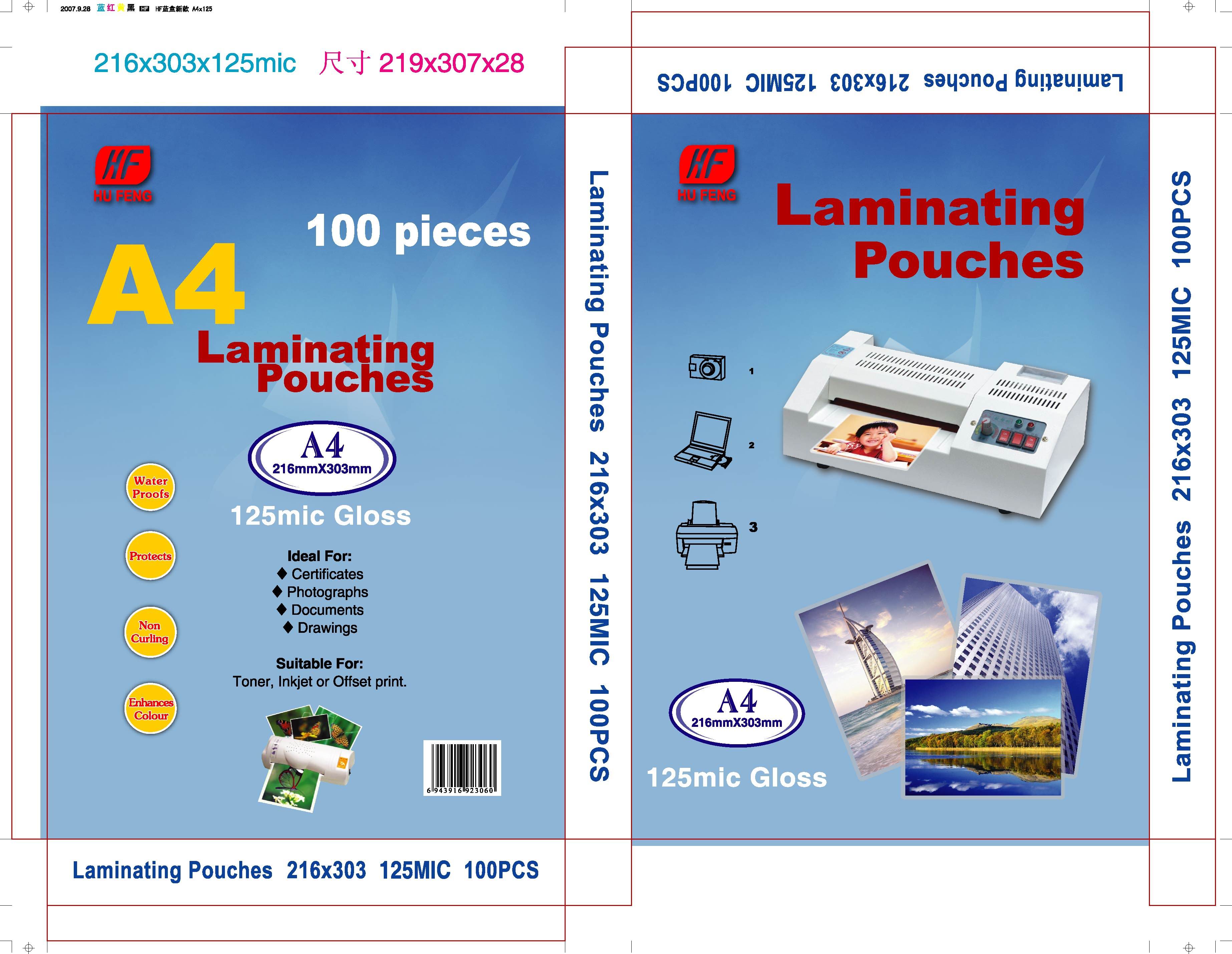 A4 A3 Laminating Pouches Film Lamination Pouch Film Lamination Pouches